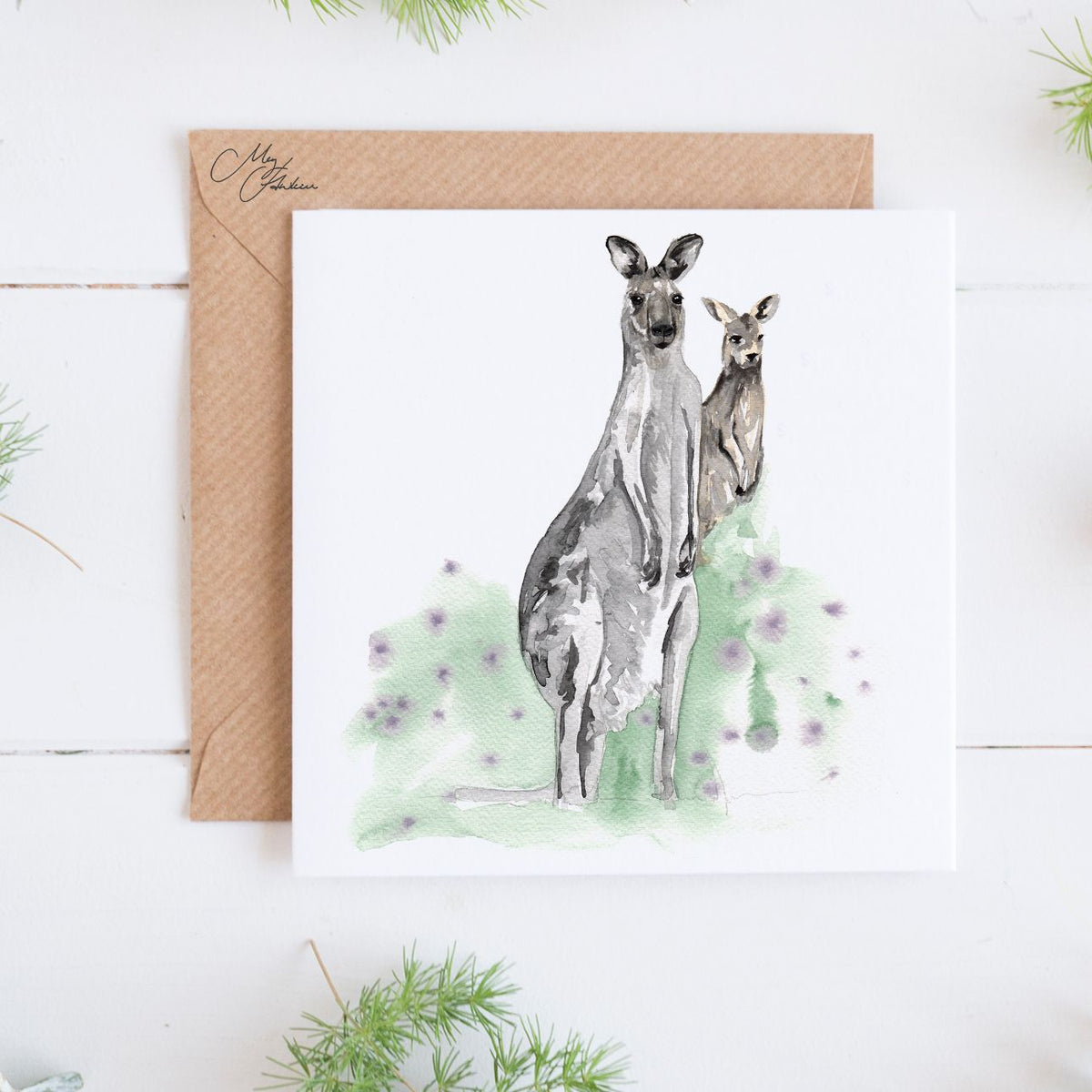Kangaroo Greeting Card — Artisanau (AU)