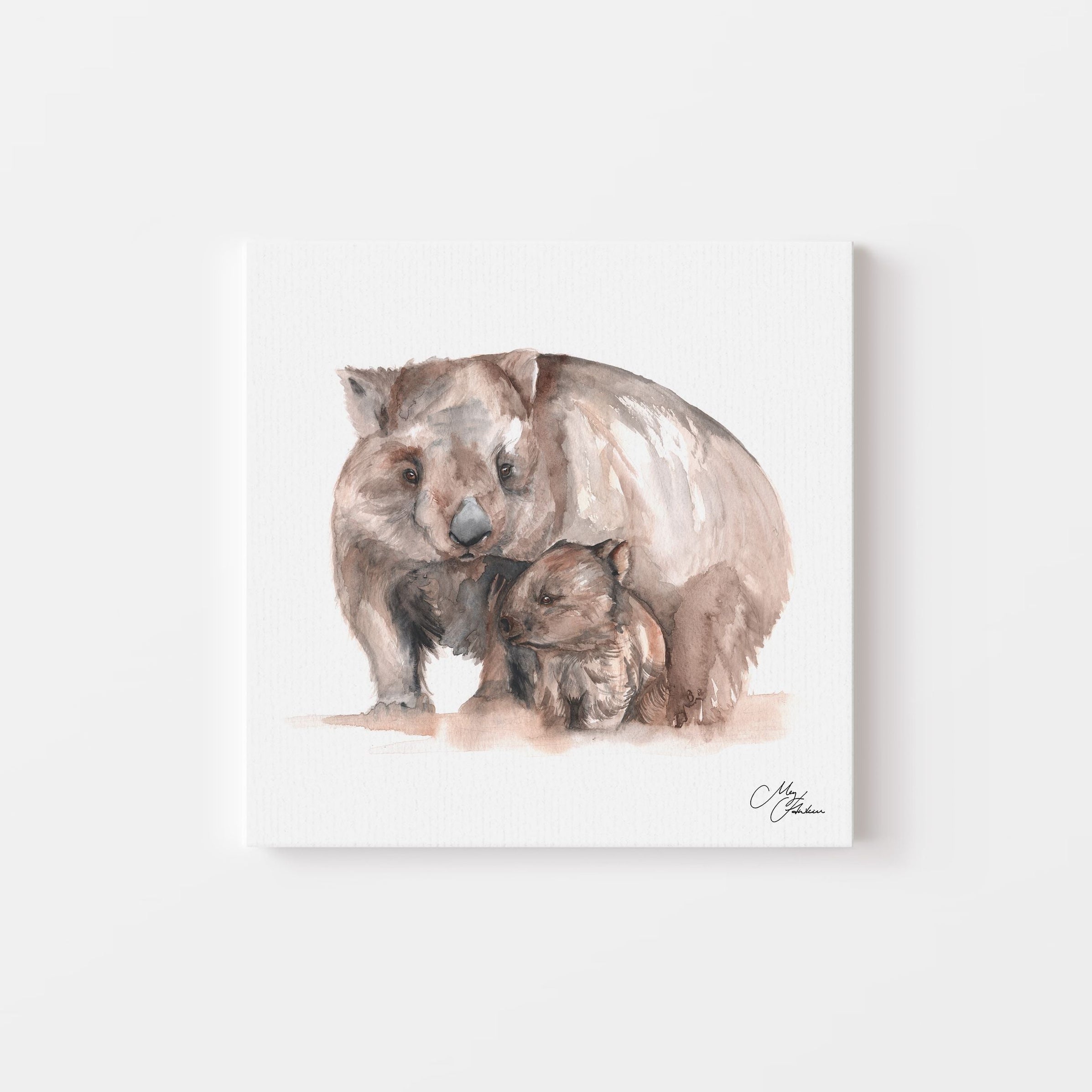 Wombat Watercolour Canvas — Artisanau (AU)